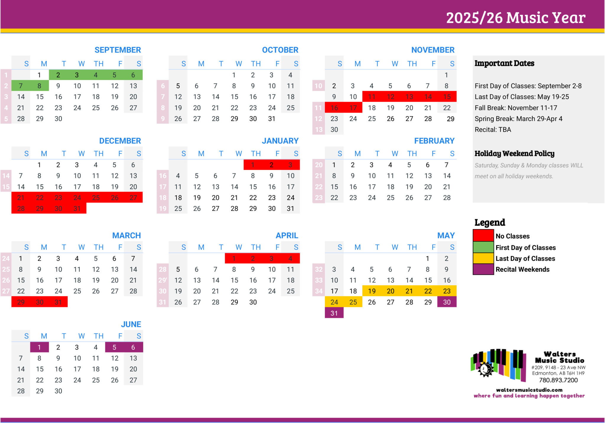 Parent Resources – Walters Music Studio